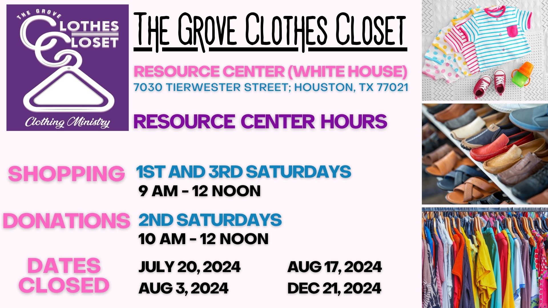 Clothes Closet | Lilly Grove Missionary Baptist Church - Houston, TX